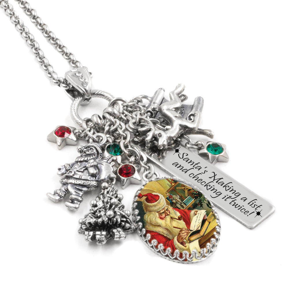 Santa Necklace for Christmas Gifts with Rudolph the Reindeer ...